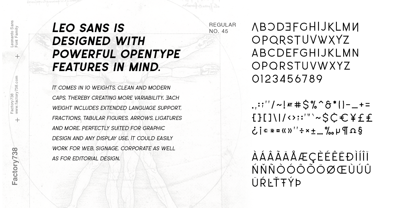Font Leonardo Sans: download and install on the WEB site